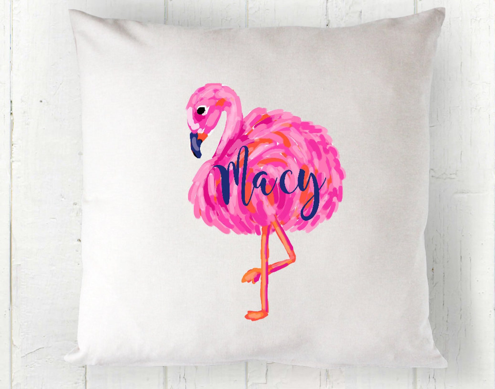 Flamingo Pillow Personalized Flamingo Pillow Girls Pillow - Etsy
