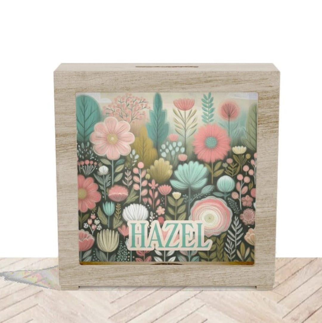 Flower Bank Girls Personalized Bank Wild Flower Bank Boho Bank Girls ...