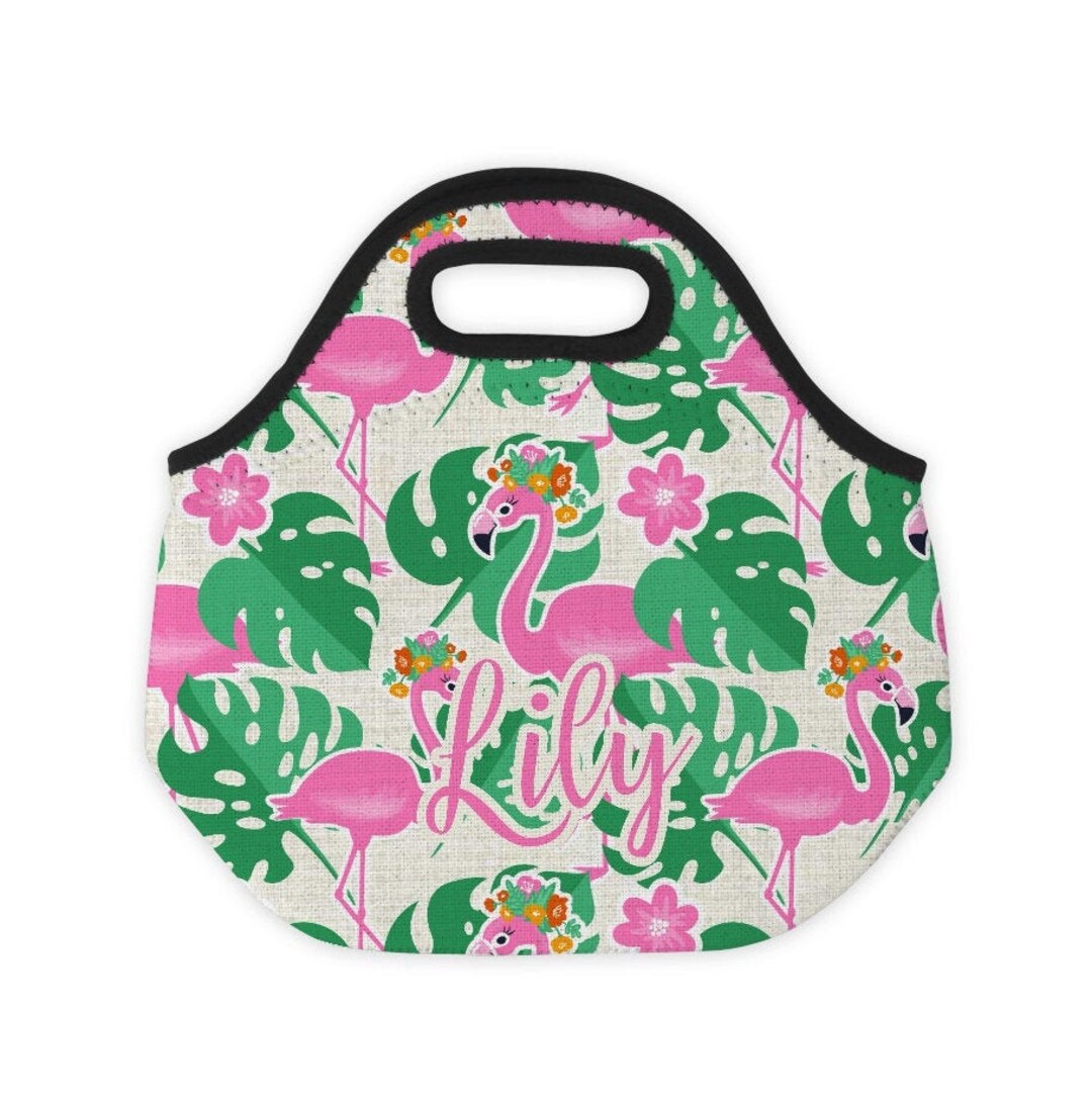 Flamingo Lunch Tote Flamingo Lunch Bag Girls Lunch Bag Teacher - Etsy