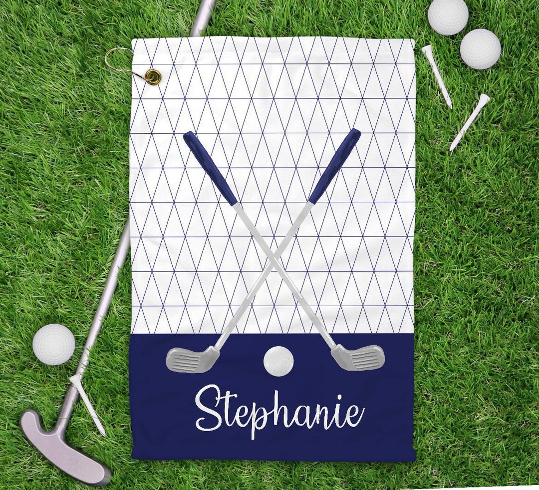 Personalized Golf Towel: Navy Polyester Golfer Gift - Etsy