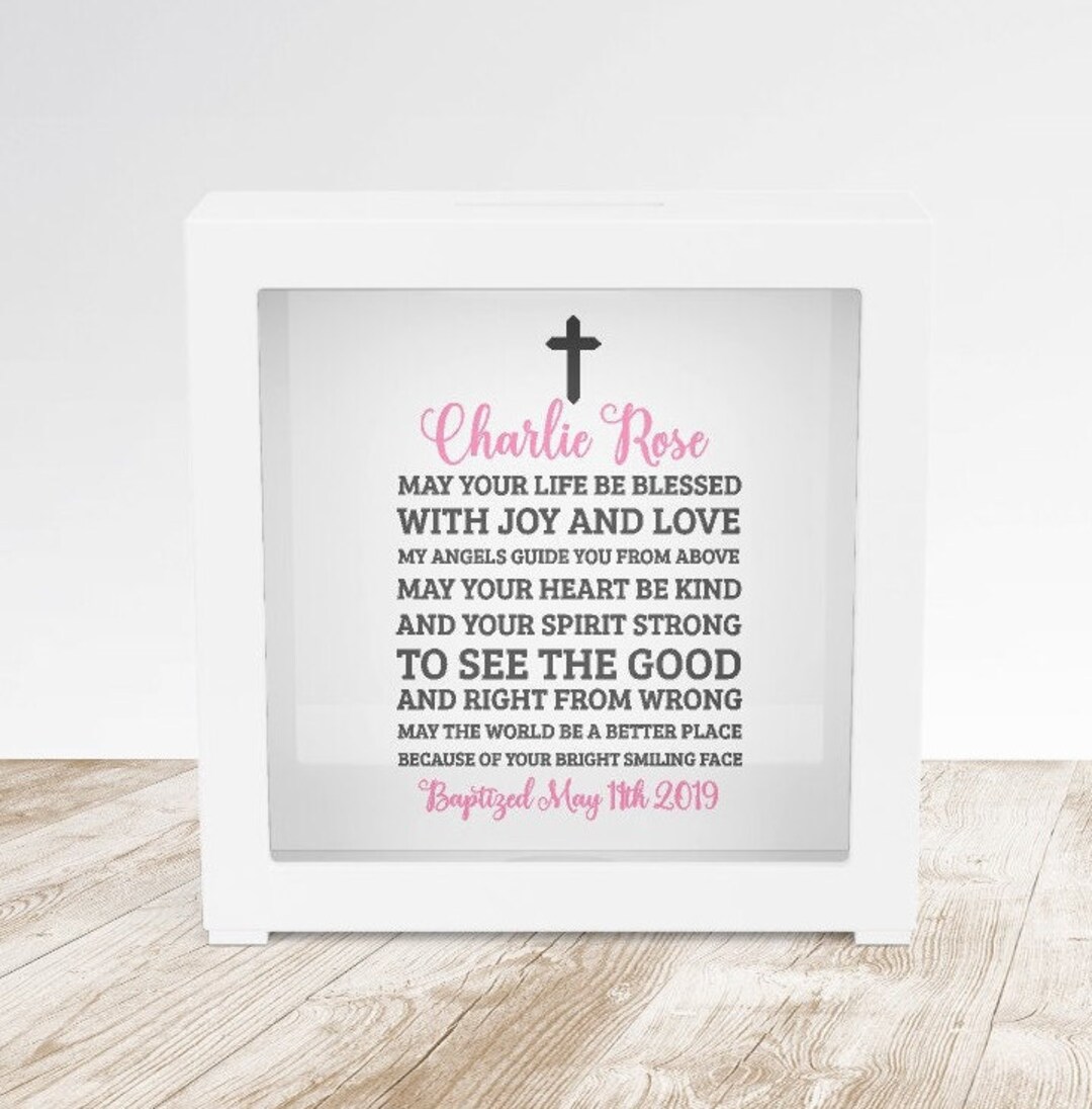 Personalized Baptism Bank, Baby Girl Bank, Girl Baptism Gift, Girls ...