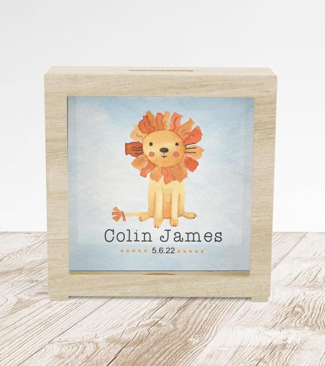 Lion Bank, Personalized Lion Bank, Baby Boy Bank, Boys Birthday Gift ...