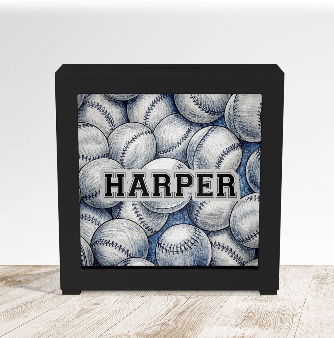 Baseball Bank Boys Bank Wood Bank Personalized Baseball Bank Boys ...