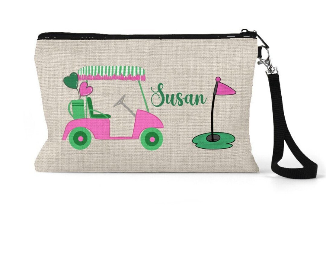 Ladies Golf Womans Golf Personalized Makeup Bag Makeup Tote Let's Par ...