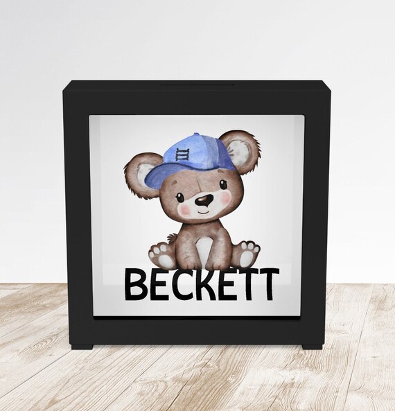 Bear Bank Baby Bear Bank Personalized Bank Boys Wood Bank Baby - Etsy
