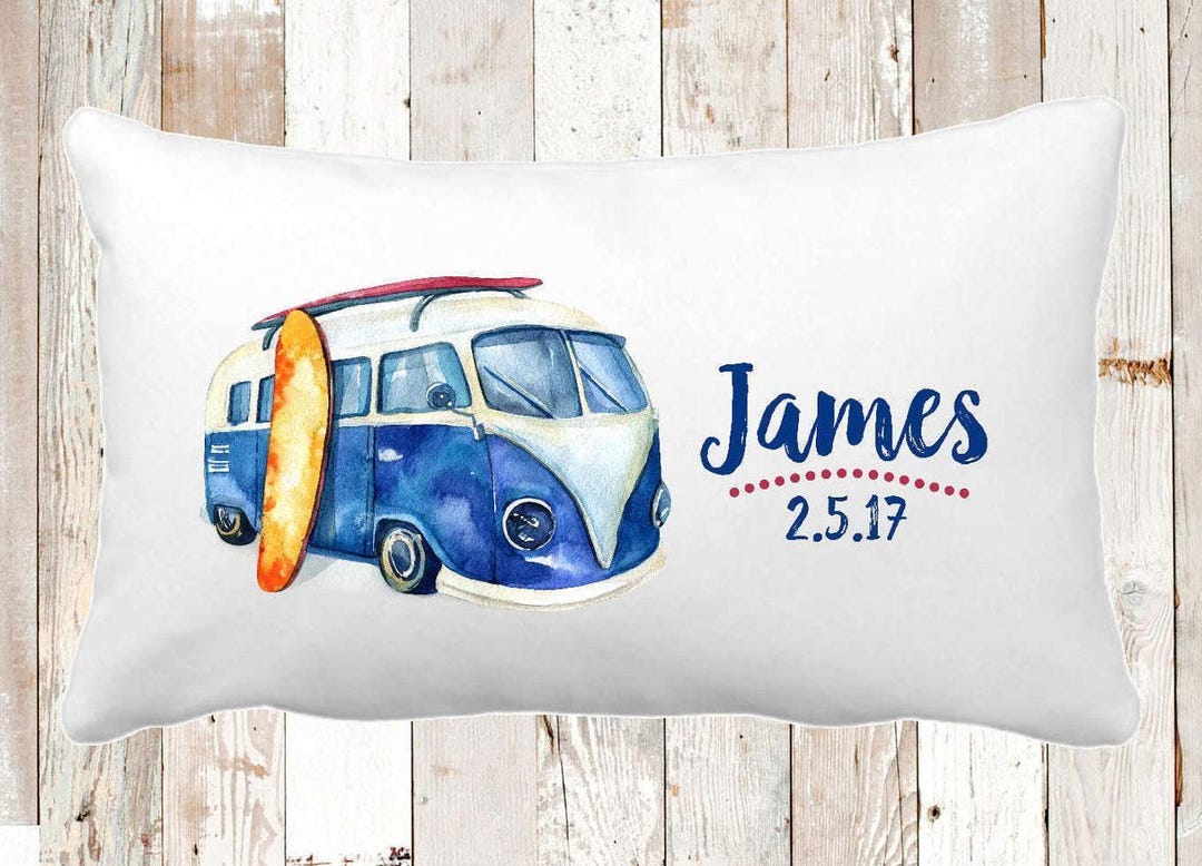 Personalized Surfing Pillow, Boys Room Decor - Etsy