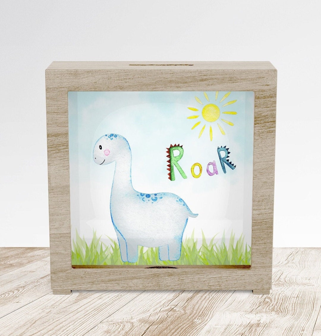 Dinosaur Bank Boys Bank Baby Gift Baby Shower Gift Wood Bank ...