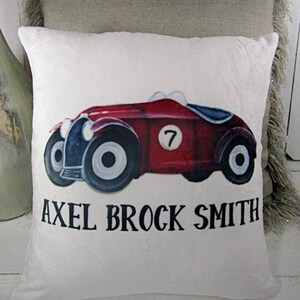Race Car Pillow Boys Car Pillow Car Pillow Personalized Boys - Etsy