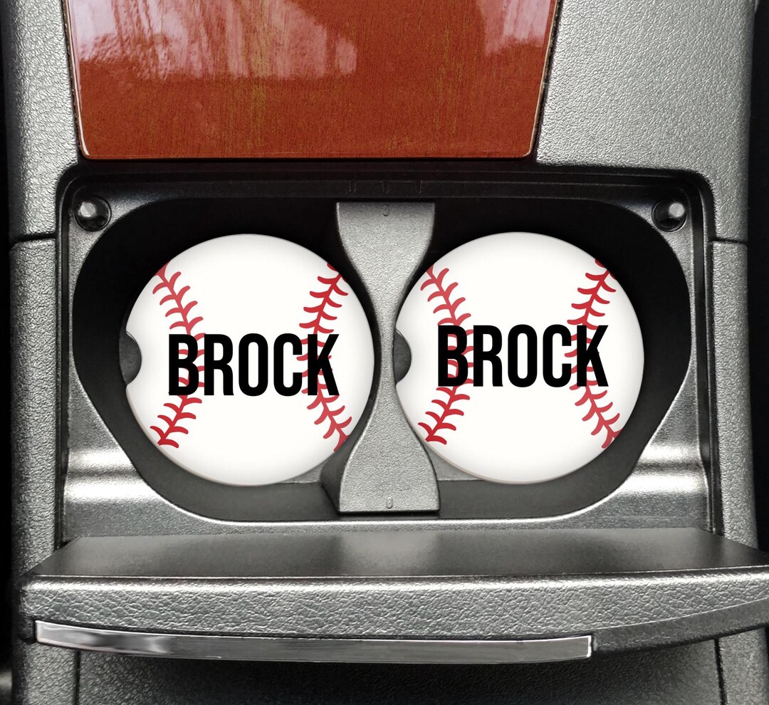 Personalized Baseball Car Coaster: Sandstone Monogram Car Decor - Etsy