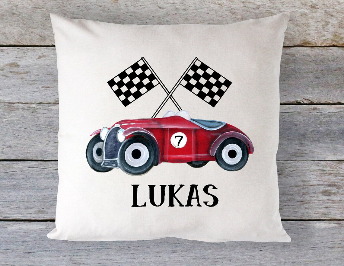 Car Pillow Racecar Pillow Personalized Pillow Boys Decor Boys - Etsy