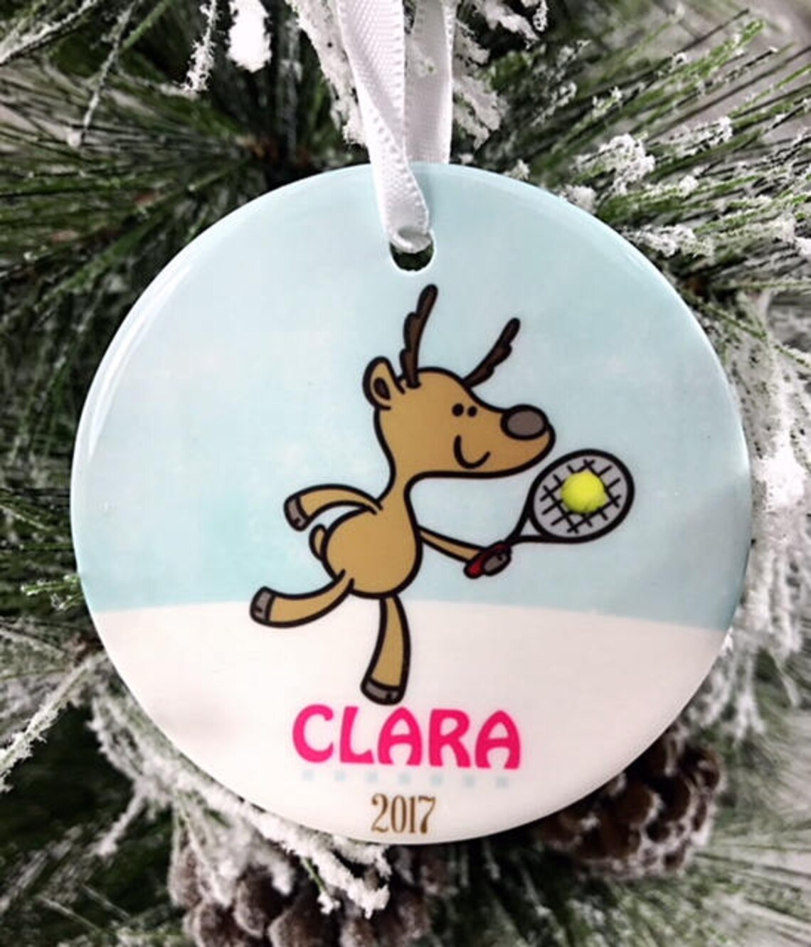 Tennis Ornament Tennis Ceramic Ornament Personalized Tennis - Etsy