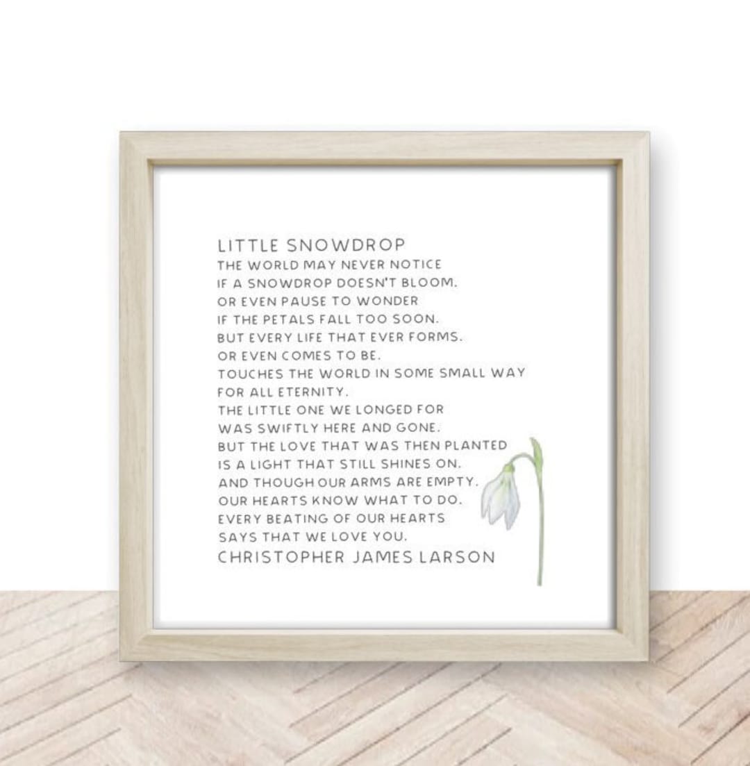 Miscarriage Gift Baby Loss Poem Child Loss Remembrance Miscarry Gift ...