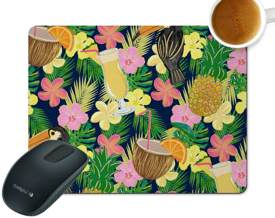Mouse Pad Tropical Mouse Pad Monogrammed Mouse Pad | Etsy