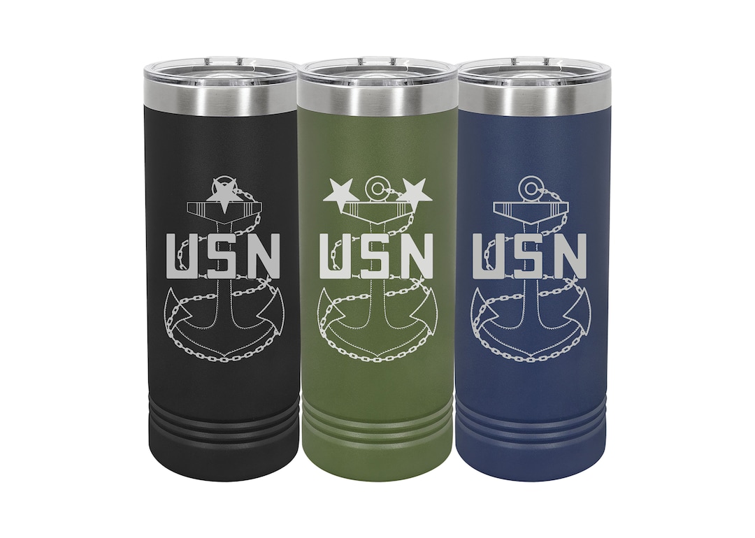 Navy Chief Insulated Skinny Tumbler With Slider Lid | 22oz | MCPO ...