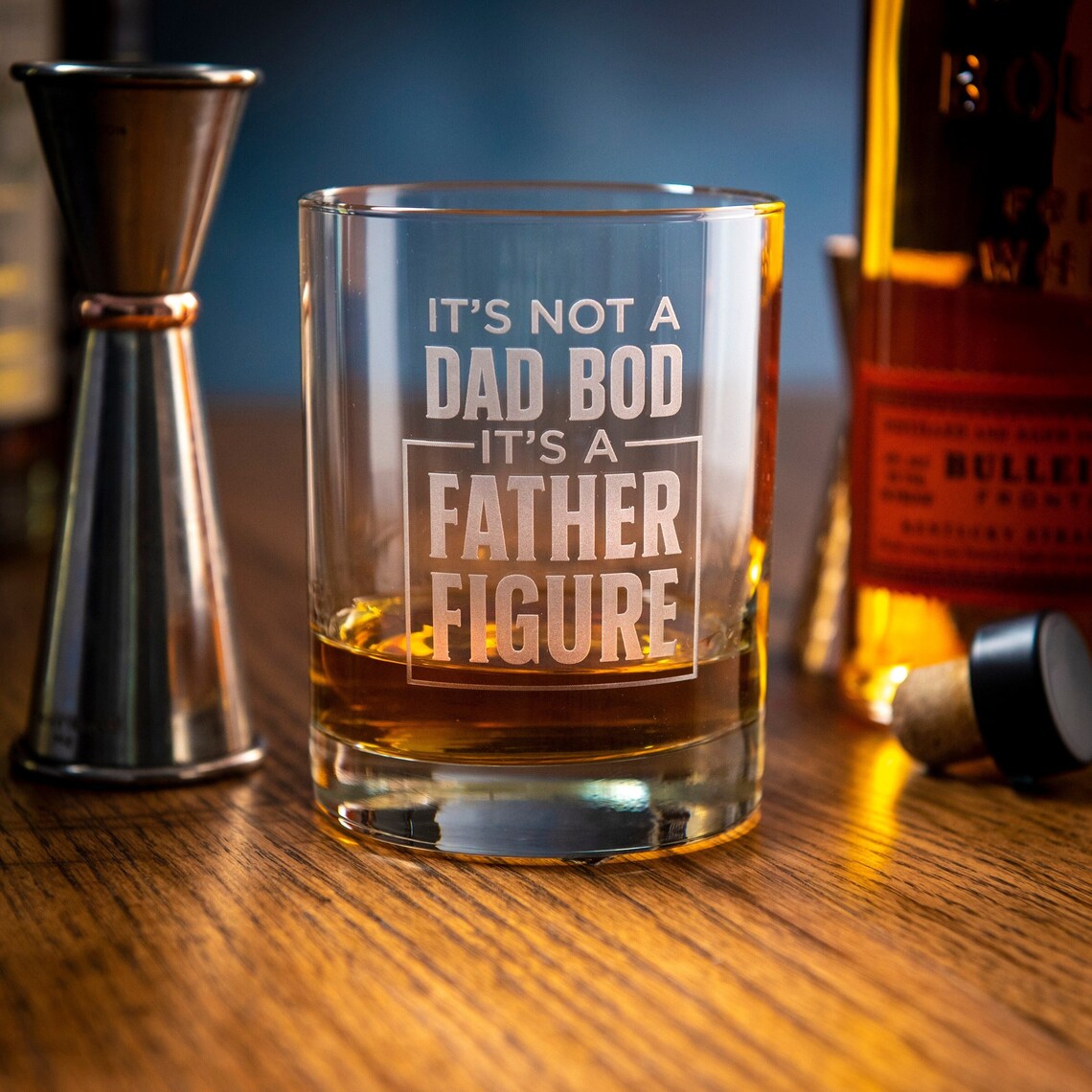 Dad Bod Father Figure Fathers Day Whiskey Glass New Dad - Etsy