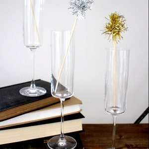 100 Tinsel Stir Sticks | Gold Silver Blush Black Sparkle Champagne ...