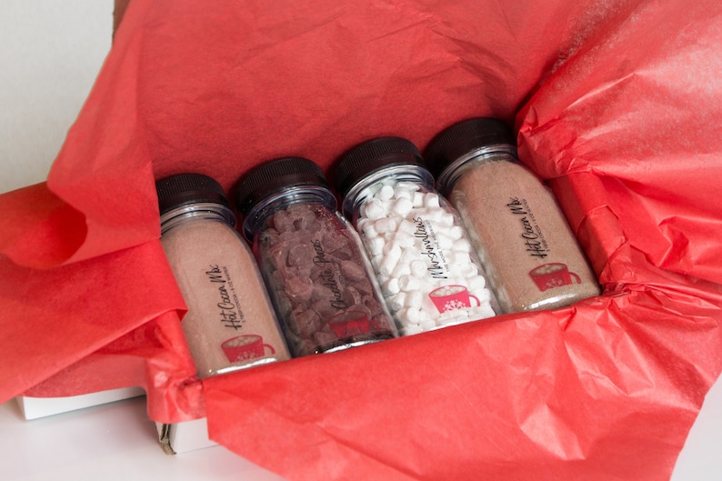 Hot Cocoa Sampler Set + Marshmallows & Chocolate in Red | Christmas ...