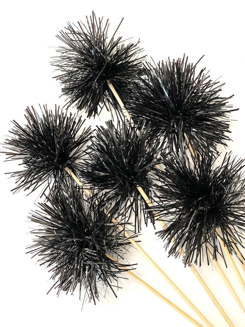100 Tinsel Stir Sticks | Gold Silver Blush Black Sparkle Champagne ...