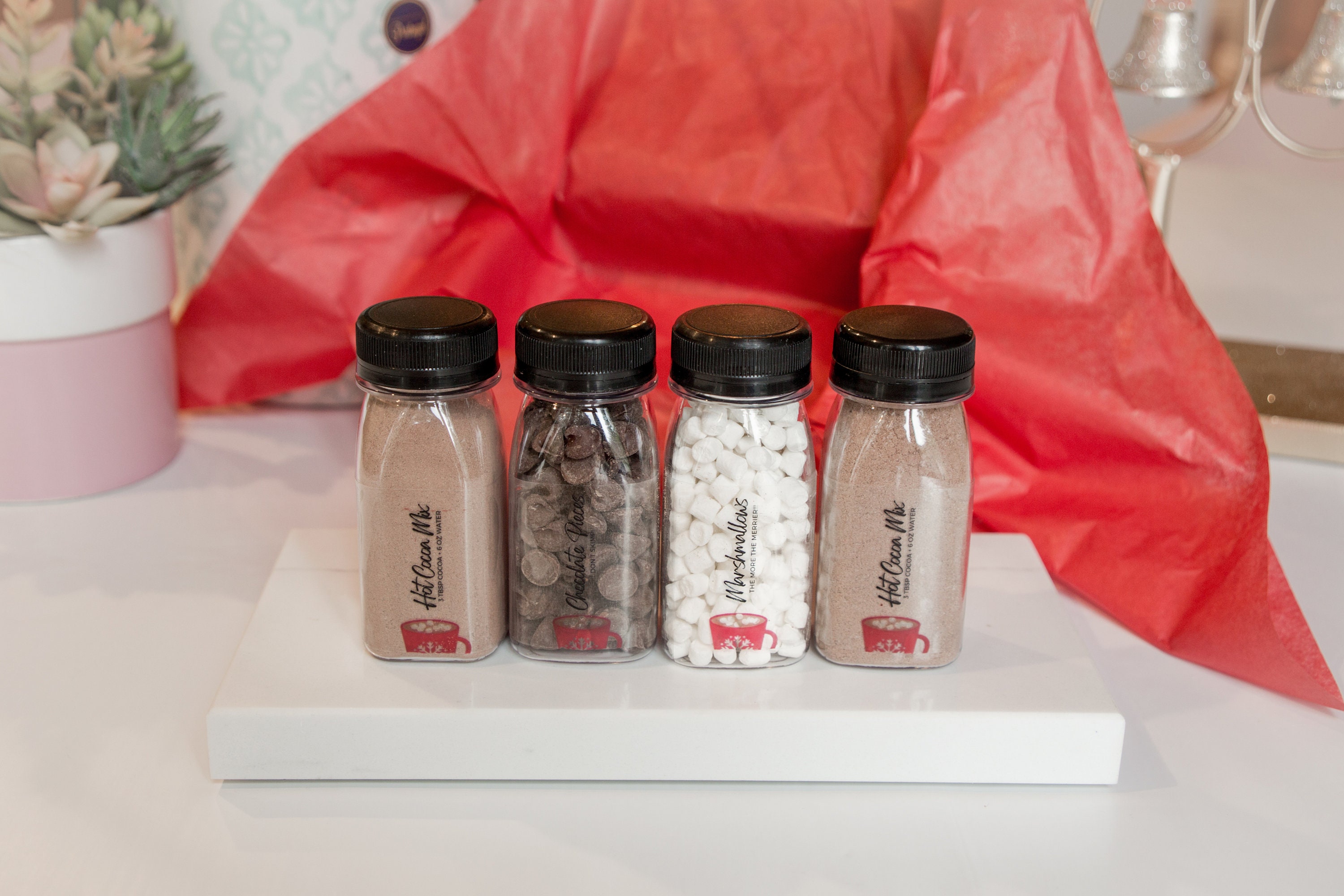 Hot Cocoa Sampler Set + Marshmallows & Chocolate in Red | Christmas ...