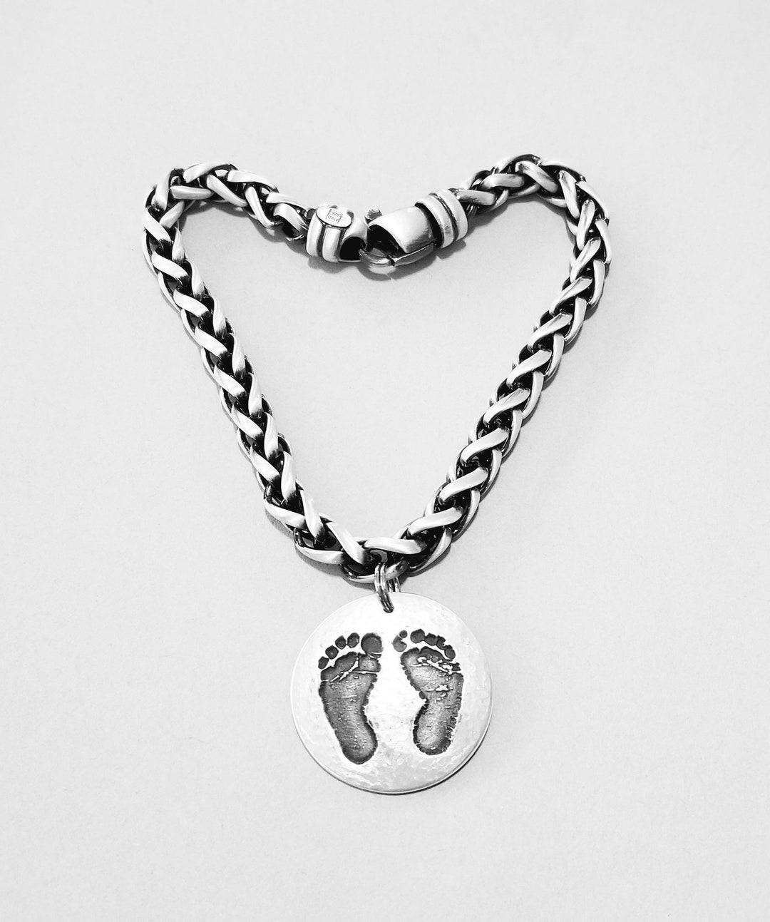 Baby Feet Bracelet - Silver - Etsy
