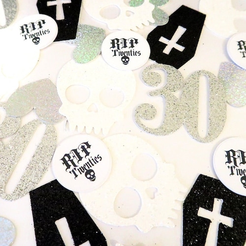 RIP 20's Birthday Confetti Glitter Coffin Confetti Goth - Etsy