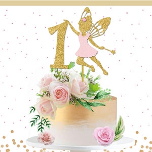 Number Glitter Fairy Cake Topper - Custom Cake Topper, Fairy Glitter ...