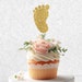 Glitter Baby Foot Cupcake Toppers - Baby Shower Cupcake Toppers, Gender ...