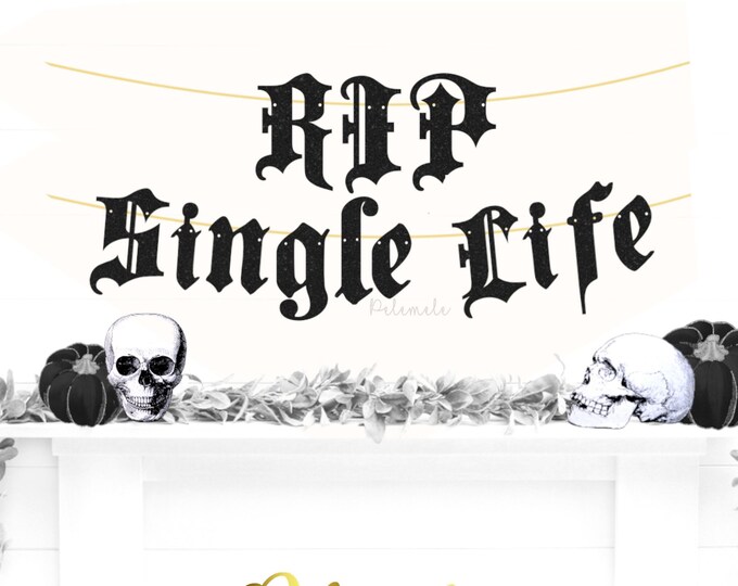 Glitter RIP Single Life Banner Gothic Hen Party Banner - Etsy
