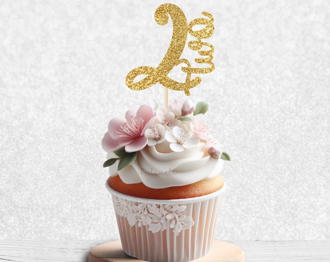 Two Cupcake Toppers, Two Food Picks, 2 Cupcake Toppers, 2nd Birthday ...