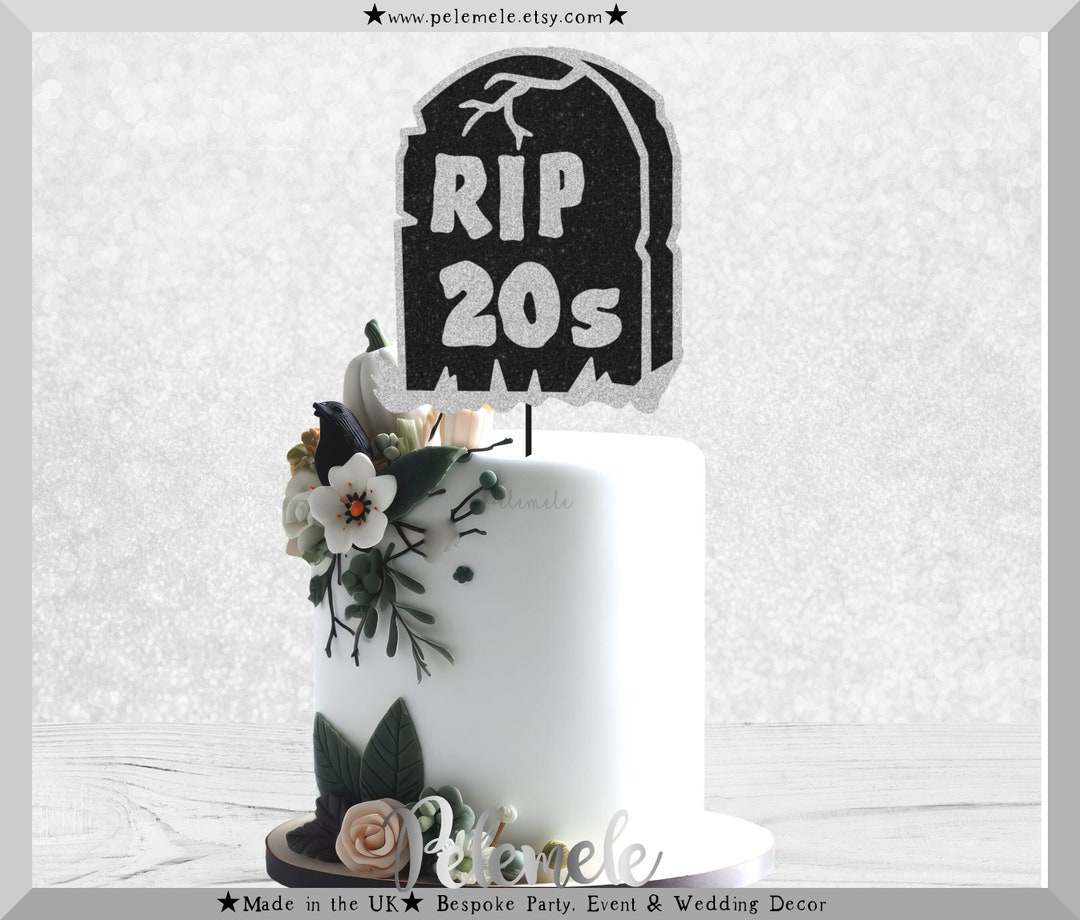 Gothic Gravestone Birthday Cake Topper - Goth Birthday Cake Topper ...