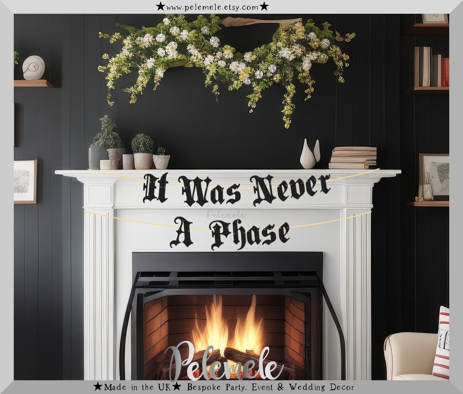 It Was Never a Phase Banner - Gothic Party Banner, Gothic Wall Hanging ...