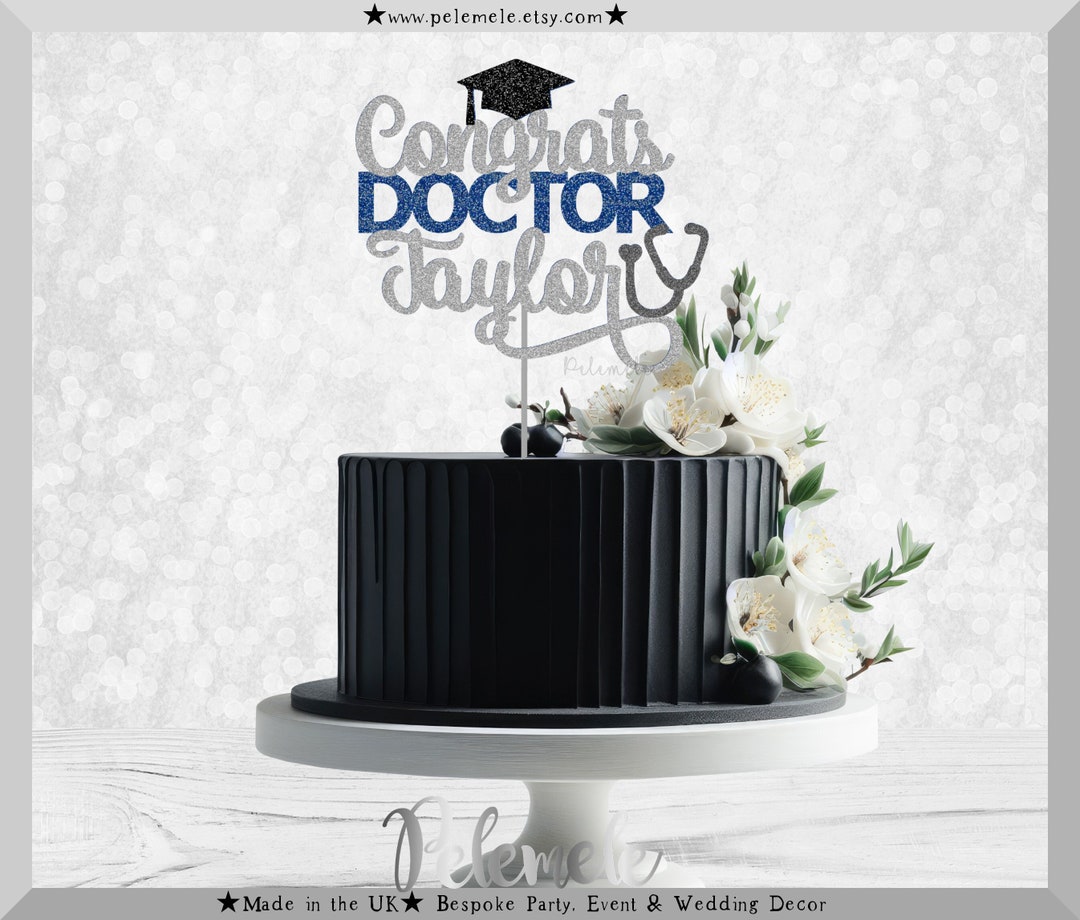 Custom Doctor Graduation Cake Topper - Doctor Name Cake Topper ...