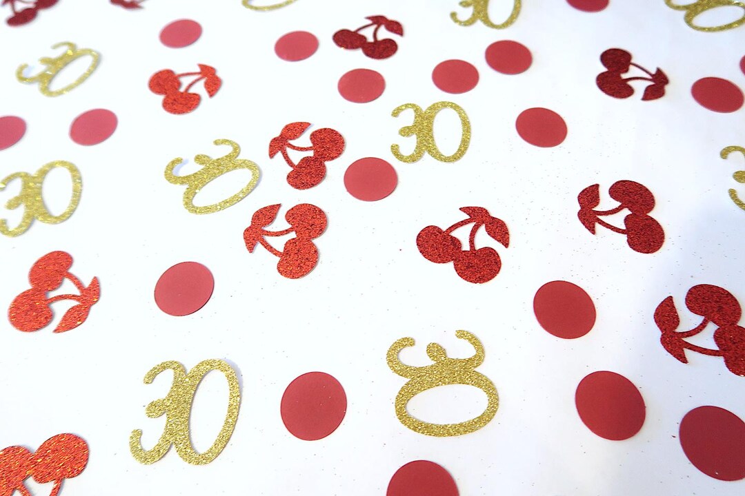 Glitter Cherry Birthday Confetti - She's the Cherry on Top, Cherry ...