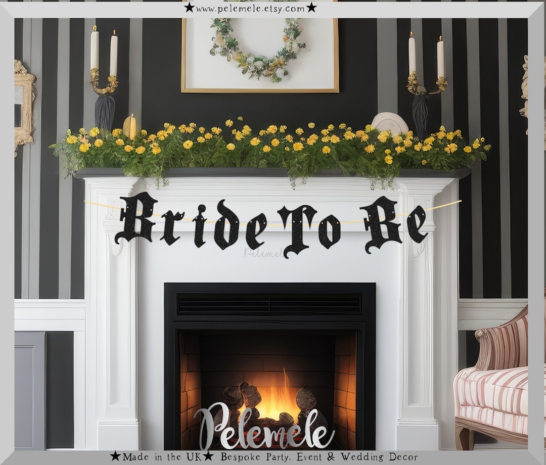 Glitter Gothic Bride to Be Banner - Gothic Hen Party Banner, Gothic ...