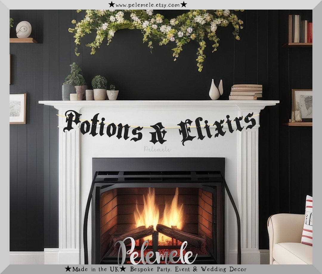 Gothic Potions & Elixirs Banner - Gothic Wedding Banner, Halloween ...