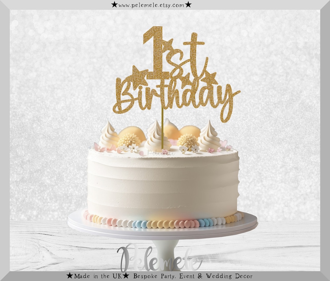 Glitter 1st Birthday Cake Topper - ONE Cake Topper, First Birthday ...