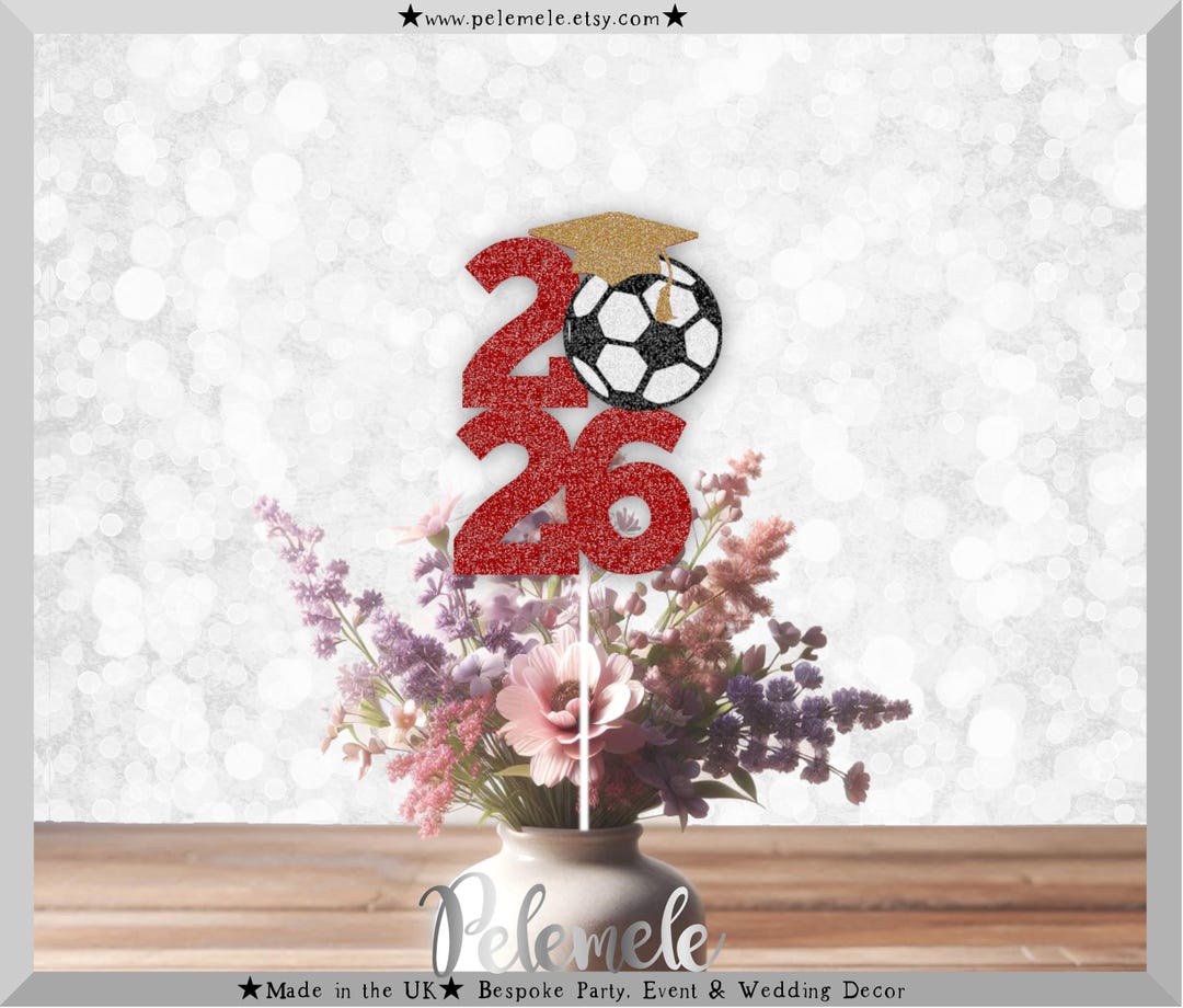 Graduation Football 2026 Centerpiece Sticks - College Celebration, High ...
