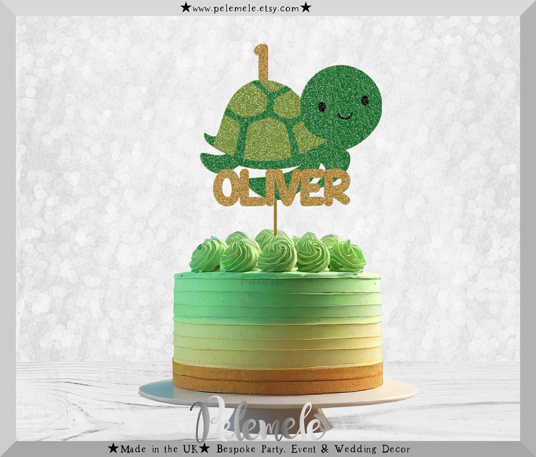Custom Turtle Cake Topper - Tortoise Cake Topper, Turtle Birthday Decor ...