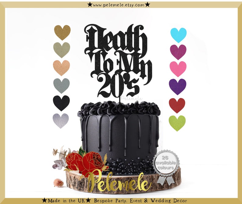 Custom Gothic Birthday Cake Topper Goth Birthday Cake | Etsy