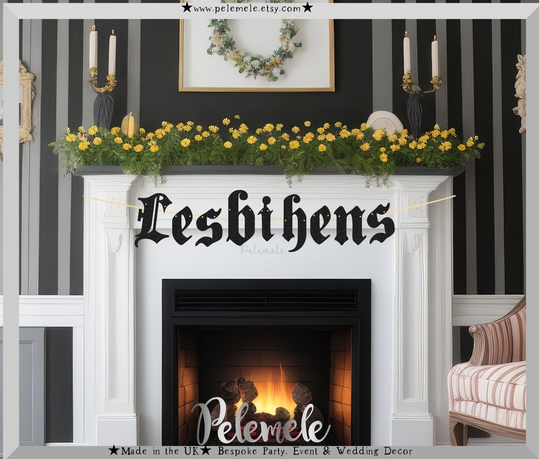 Glitter Gothic Lesbihens Banner - Gothic Lesbian Hen Party Banner ...