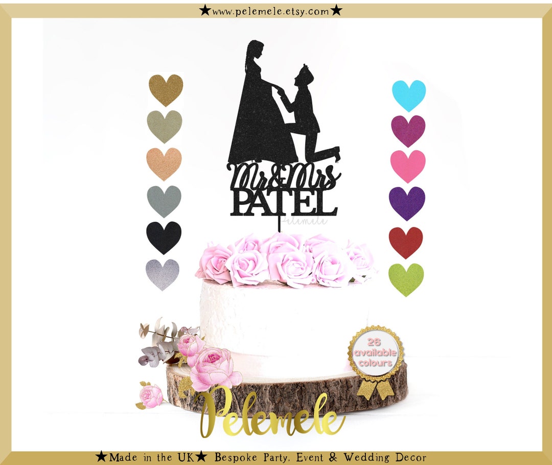 Personalized Indian Mr & Mrs Cake Topper - Hindu Wedding Cake Topper ...