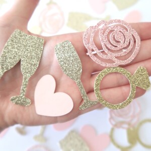 Custom Name Engagement Confetti - Rose Engagement Party, Glitter Ring ...