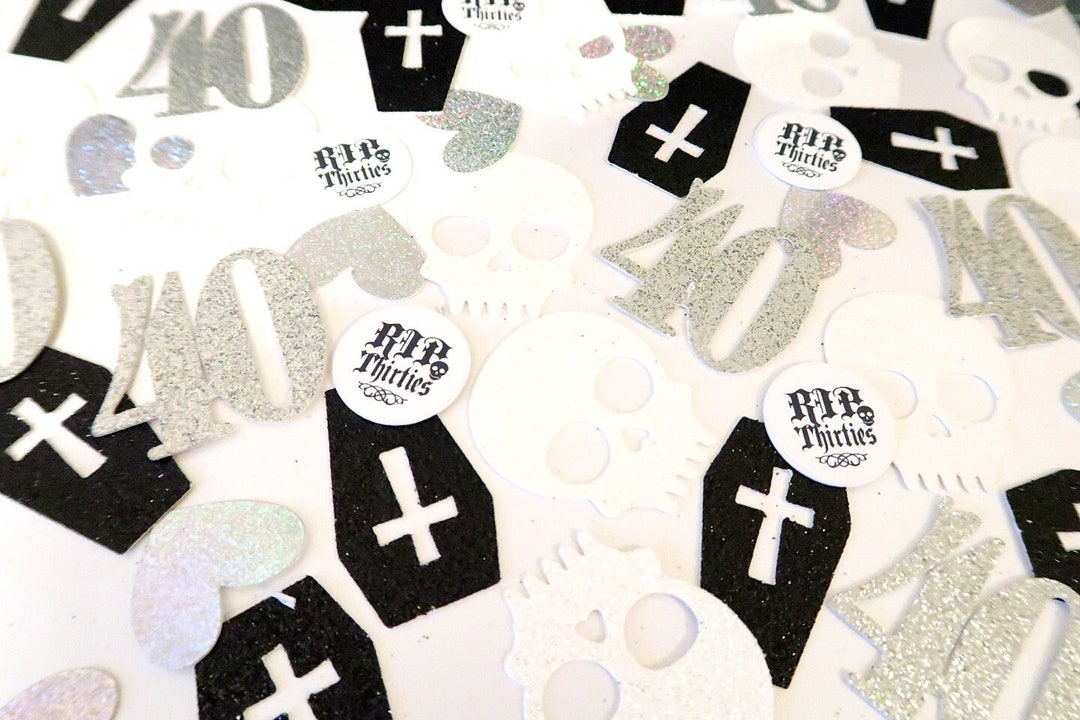 Gothic RIP Thirties Birthday Confetti - 40 Confetti, Goth Birthday ...