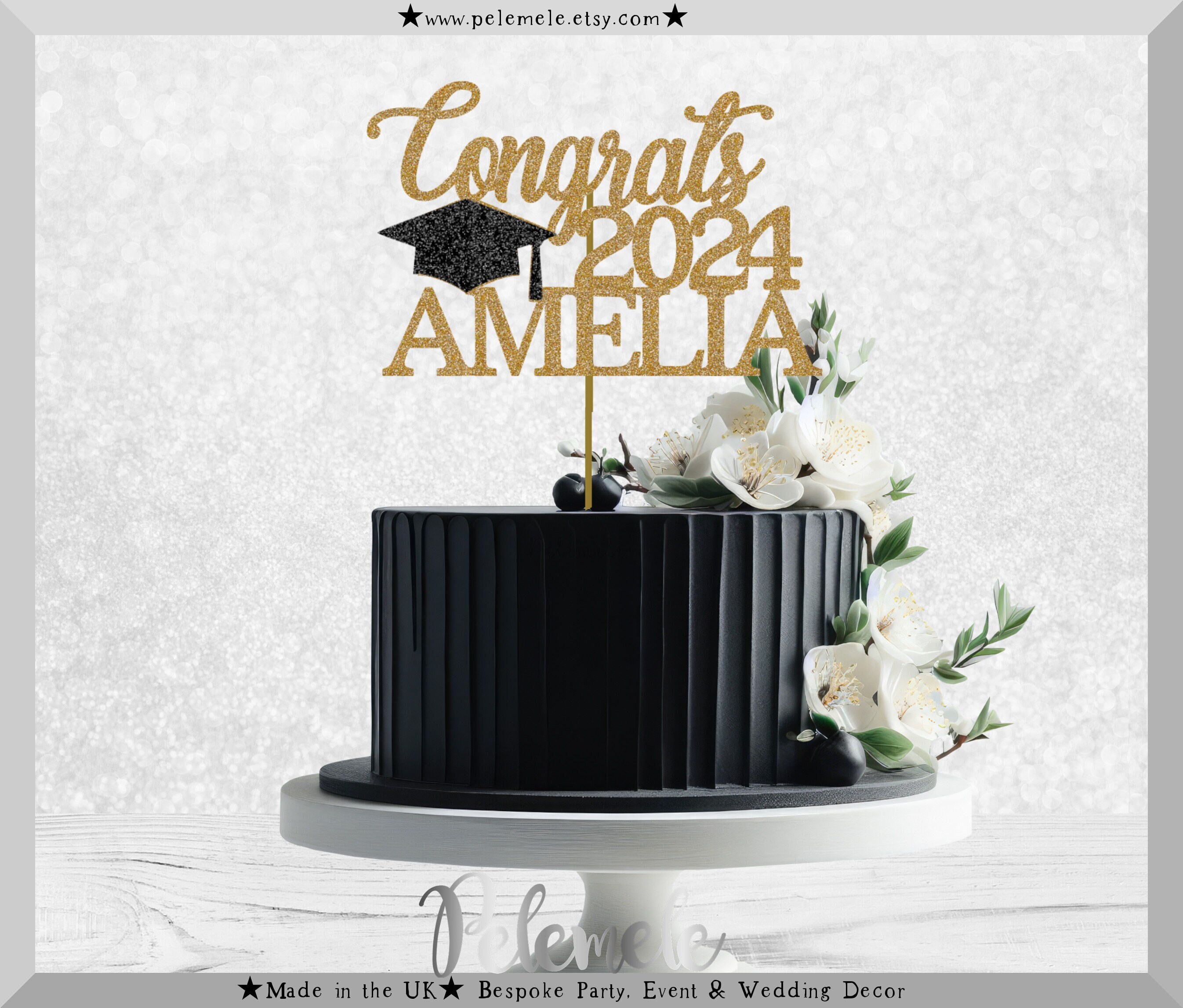 Custom 2024 Graduation Cake Topper - Name Class of 2024 Cake Topper ...