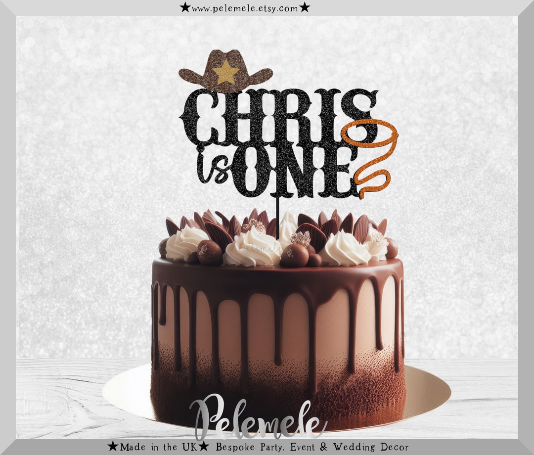 Custom ONE Cowboy Cake Topper - Cowboy 1st Birthday, Cowboy One Topper ...
