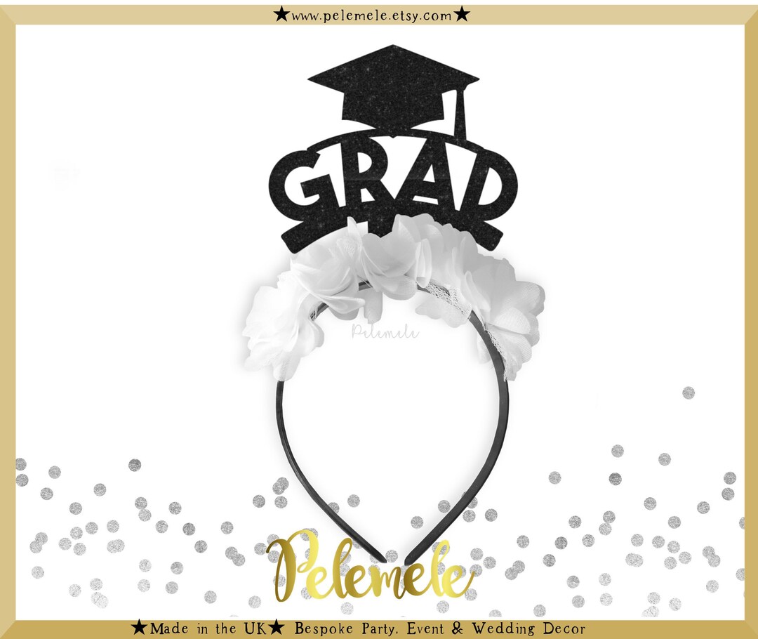 Flower Grad Headband - Glitter Headband, Graduation Crown, Graduation ...