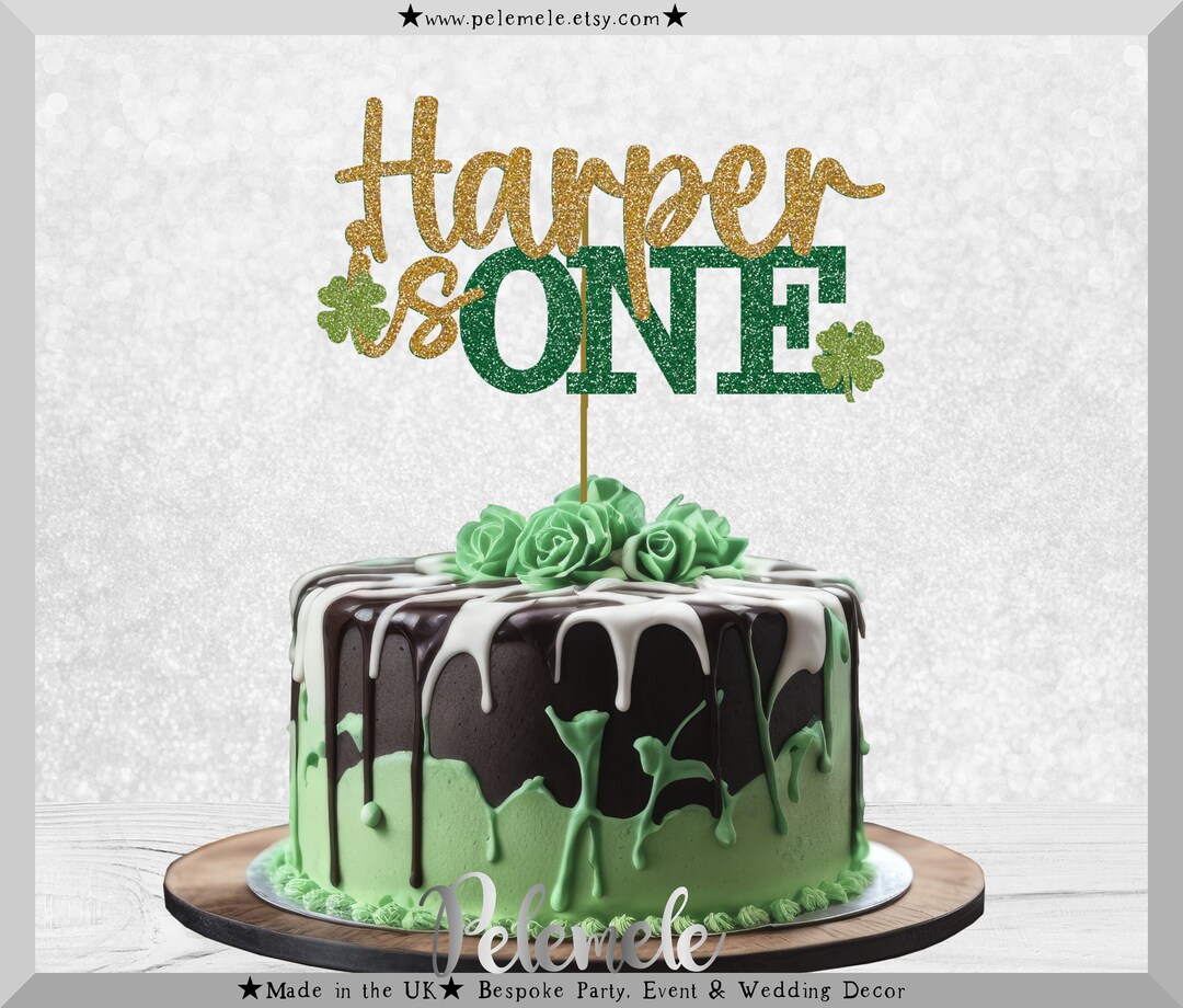 Custom Name Clover Birthday Cake Topper - St. Paddy's Day Birthday ...