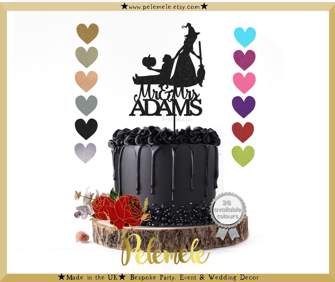 Custom Witch Mr & Mrs Wedding Cake Topper - Wedding Cake Topper ...