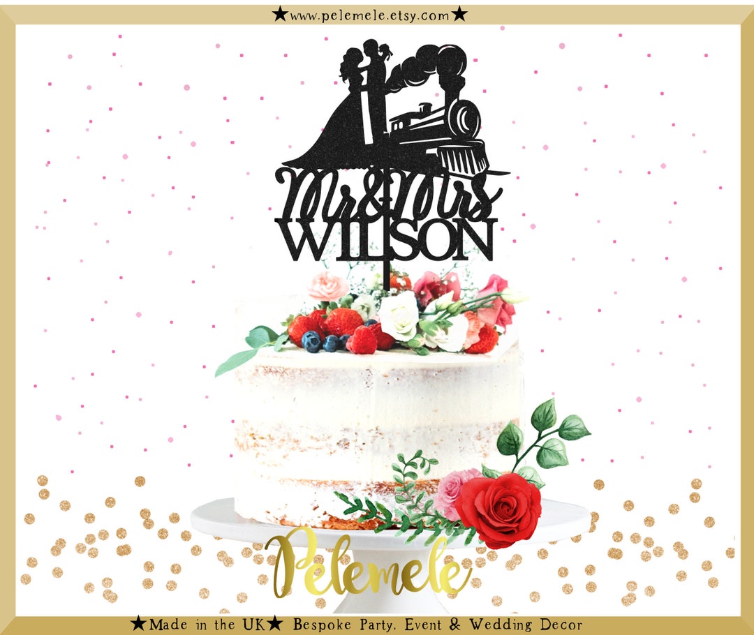 Personalized Train Wedding Cake Topper - Mr & Mrs Wedding Cake Topper ...