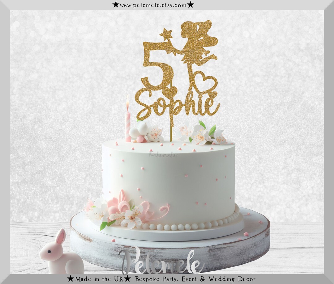 Personalised Fairy Cake Topper - Cute Fairy Princess Party, Fairy Tale ...